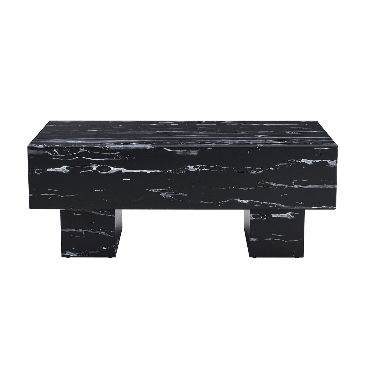 Ivy Bronx Modern Simple Marble Texture MDF Coffee Table - 43.3"X21.6"X17.2" Practical Model ...
